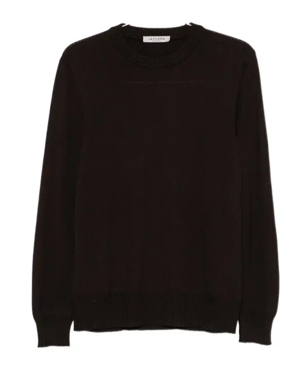 D'ANIELLO Crew Neck Ribbed Trim Sweater
