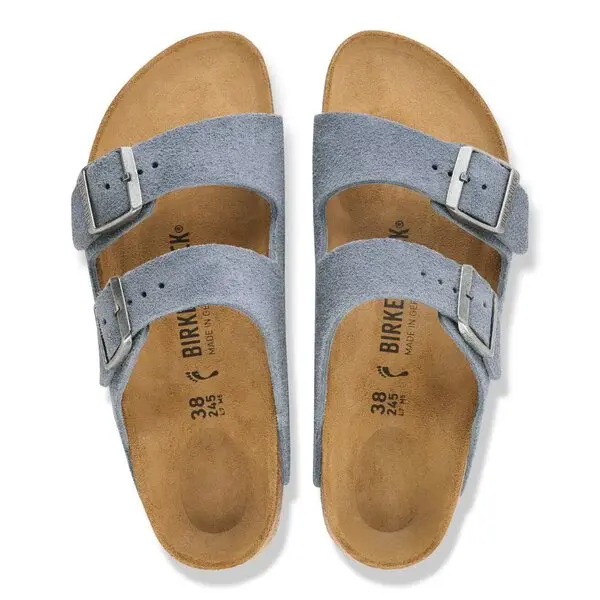 BIRKENSTOCK Arizona Two-strapped Slides - Stone Blue