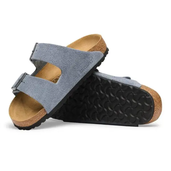 BIRKENSTOCK Arizona Two-strapped Slides - Stone Blue
