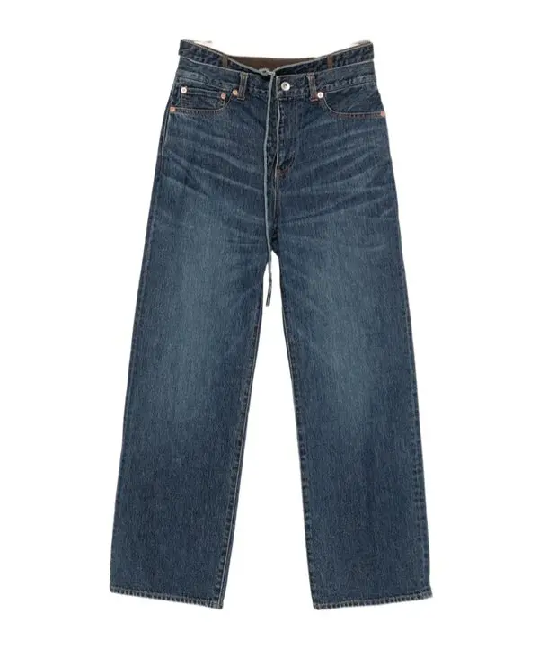 Sacai Belted Layered-waist Jeans