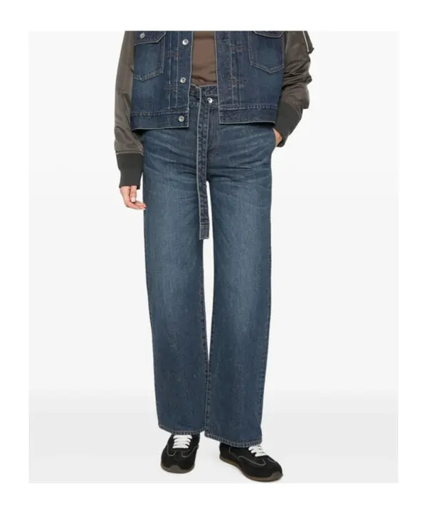 Sacai Belted Layered-waist Jeans