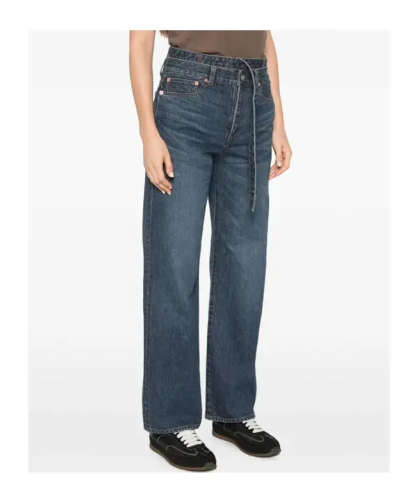 Sacai Belted Layered-waist Jeans