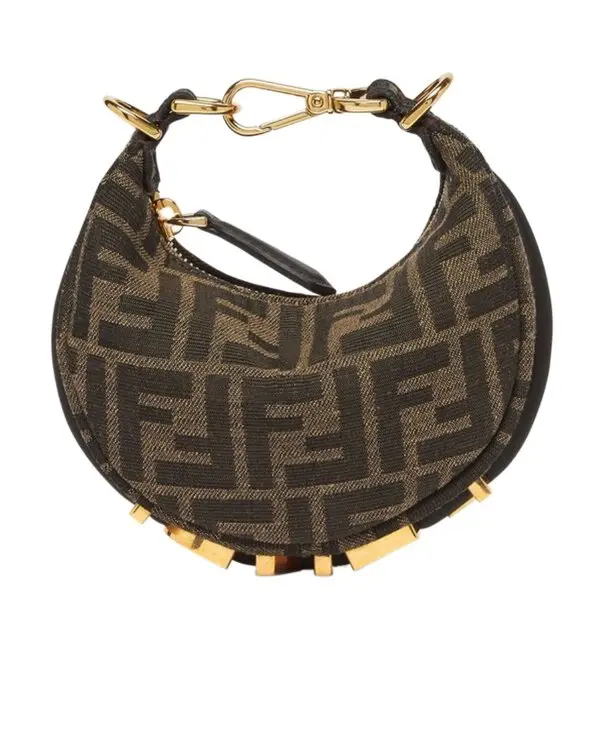 Fendi Nano Fendigraphy Logo Jacqaurd Tote Bag - Black