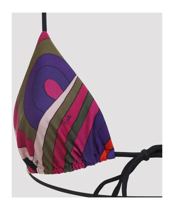 Emilio Pucci Iride Print Triangle Bikini Top