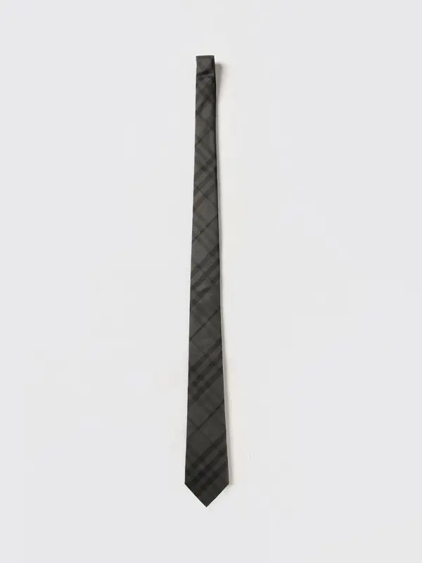 Burberry Check Silk Tie With A 7 Cm Width - Grey