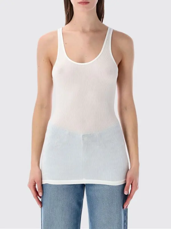 JAMES PERSE Slim Fit Stretch-cotton Top With Thin Straps - White