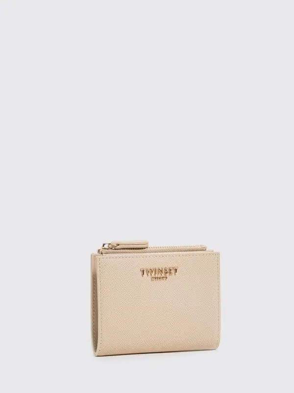 TWINSET Polyurethane Bifold Wallet With Metal Logo And Snap Closure