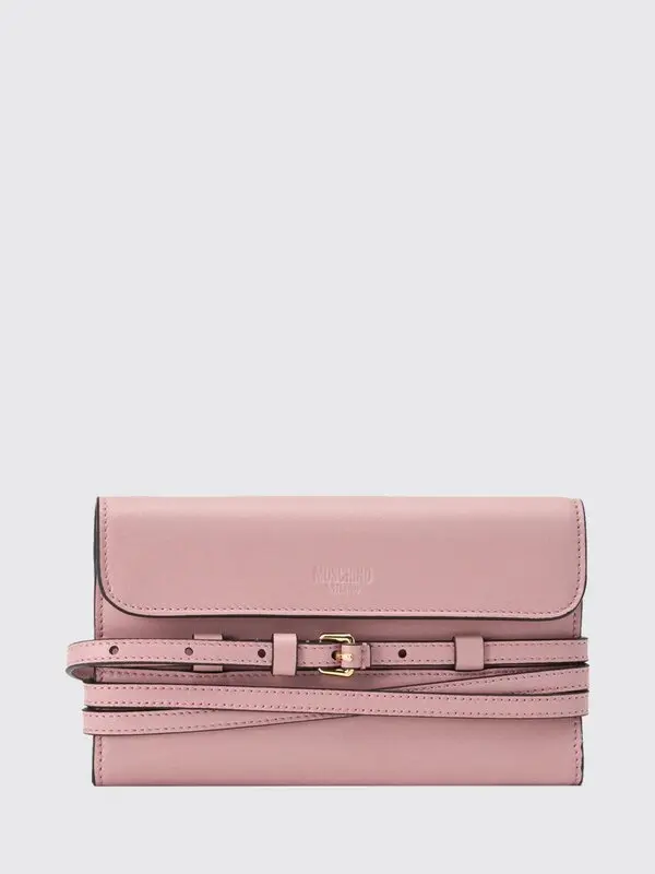 Moschino Tie Me Leather Mini Crossbody Bag - Pink