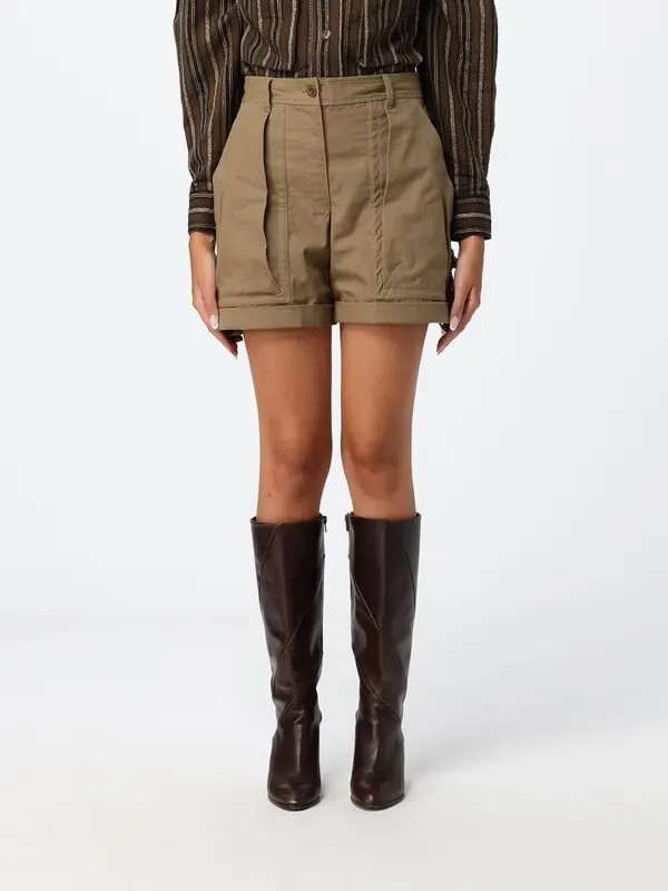 Isabel Marant Étoile Boniza High-waisted Cotton Shorts - Kaki