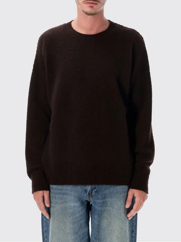 ROBERTO COLLINA Textured Crew Neck Pullover - Brown