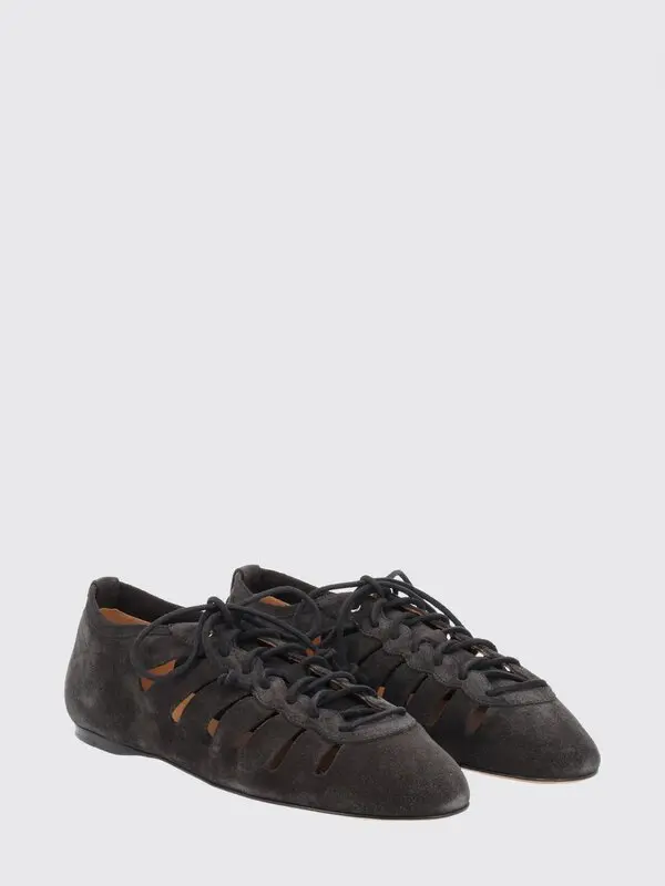 Isabel Marant Étoile Leyza Perforated Suede Ballet Flats - Black