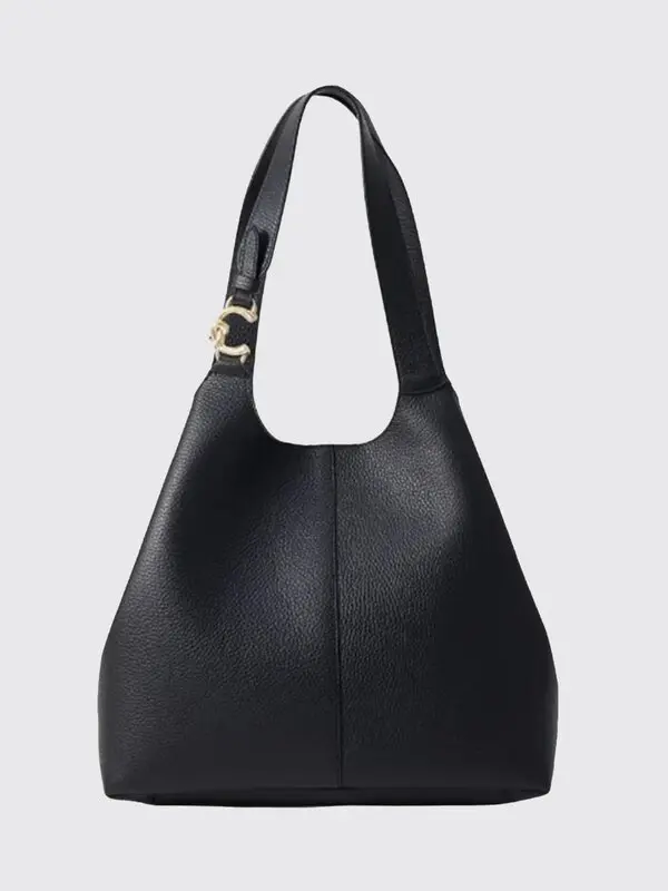 COCCINELLE Leather Shoulder Bag With Gold Tone Hardware - Black
