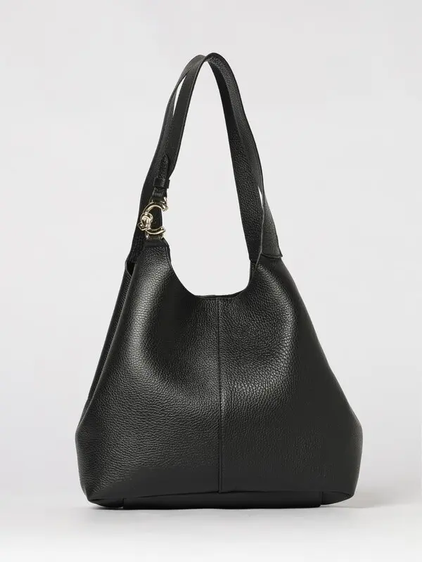 COCCINELLE C-easy Grained Leather Shoulder Bag With Removable Inner Pouch - Black