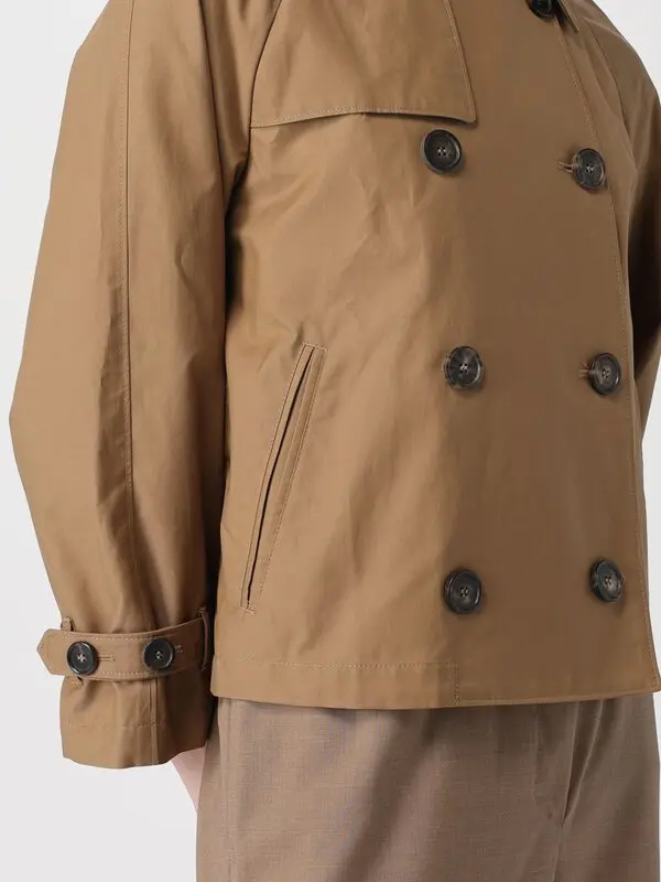 Max Mara Double Breasted Cotton Blend Trench Coat