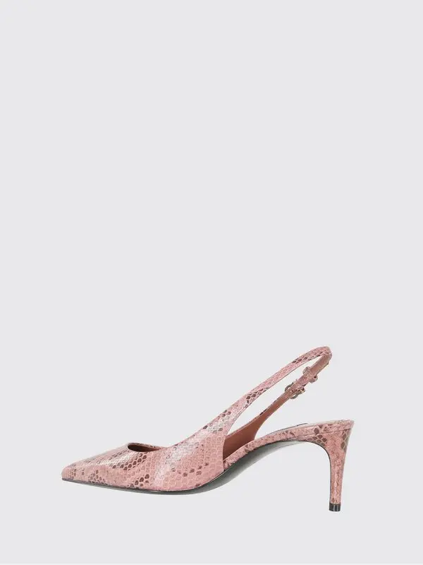 Dolce & Gabbana Python-print Leather Slingback Pumps With Dg Logo