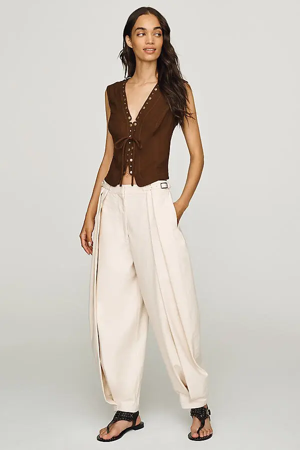 Anthropologie Studded Cotton Vest Top
