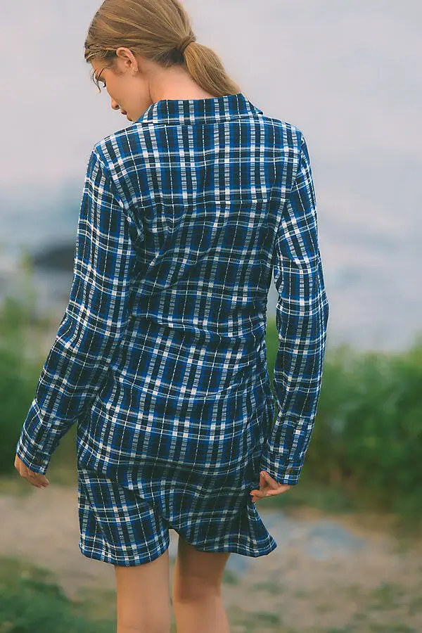 PILCRO Ruched Mi Shirtdress