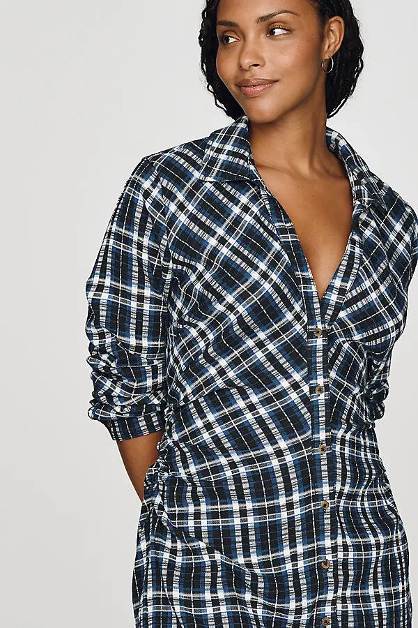 PILCRO Ruched Mi Shirtdress