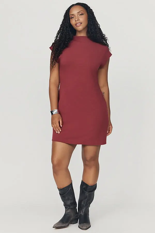 PILCRO Knit Mock-neck Mini Dress