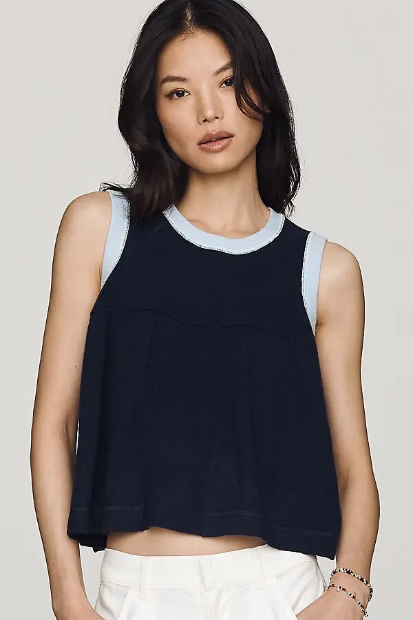 Maeve Wool Cashmere Swg Tank Top - Navy