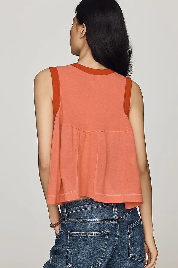 Maeve Wool Cashmere Swg Tank Top - Tomato