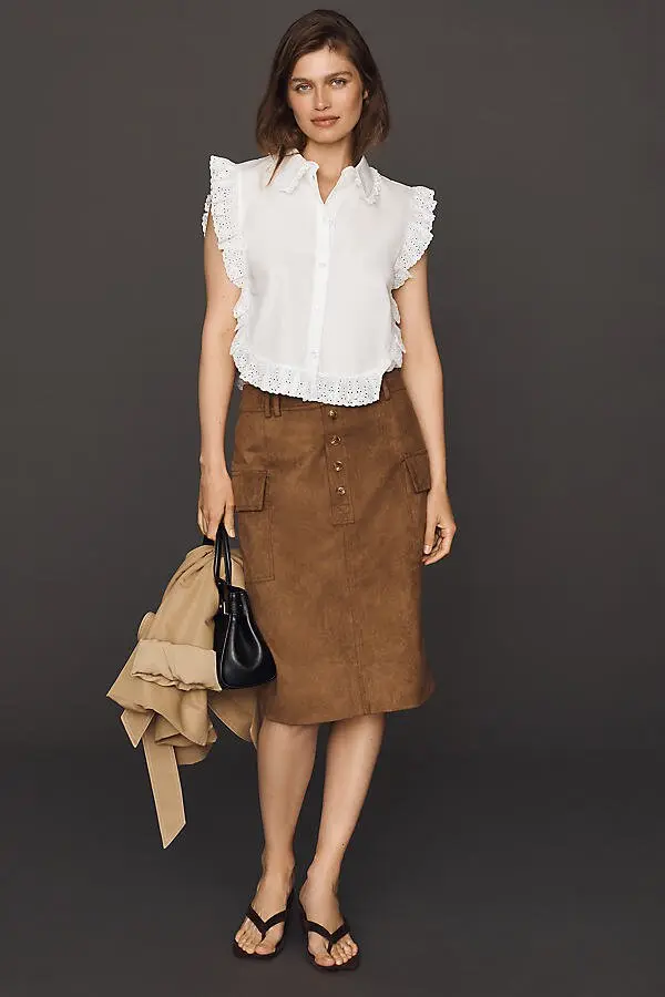 MARE MARE Faux Suede Cargo Skirt