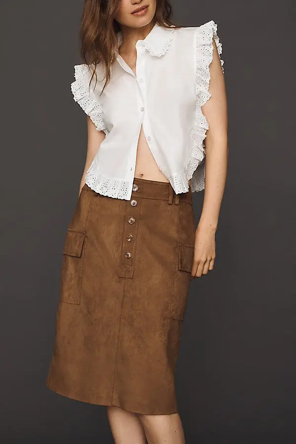 MARE MARE Faux Suede Cargo Skirt
