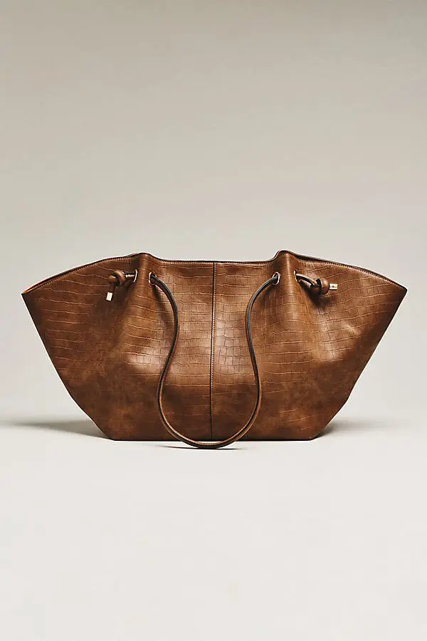Maeve Embossed Croc Tote Bag