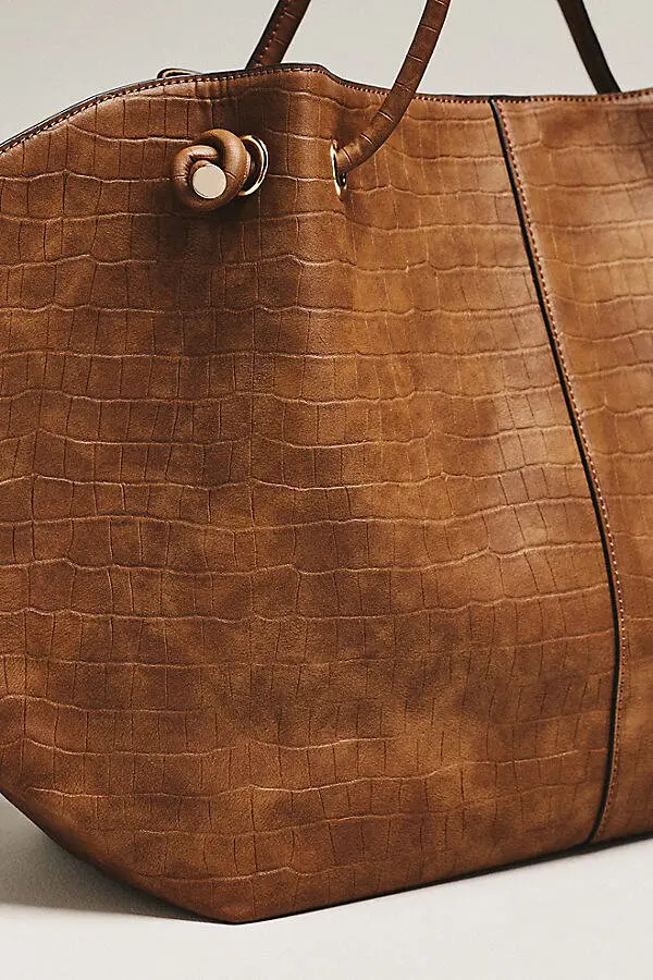 Maeve Embossed Croc Tote Bag