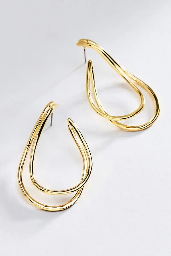Anthropologie Twisted Orbit Earrings - Gold