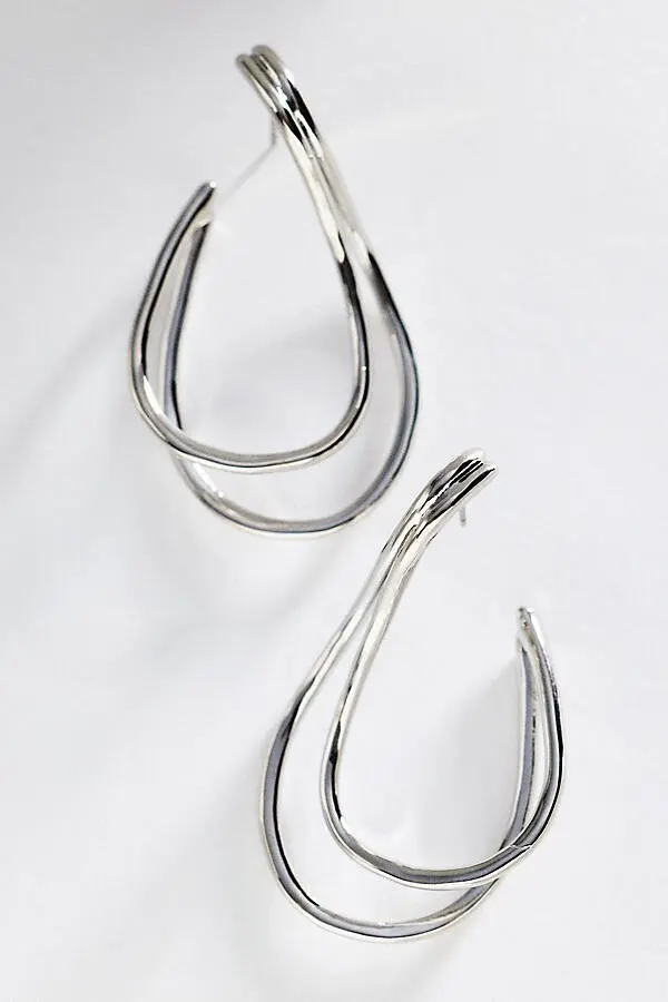 Anthropologie Twisted Orbit Earrgs - Silver
