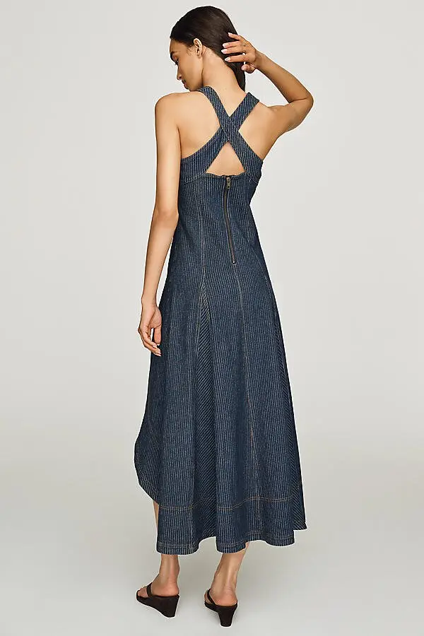 PILCRO Denim High-low Midi Dress