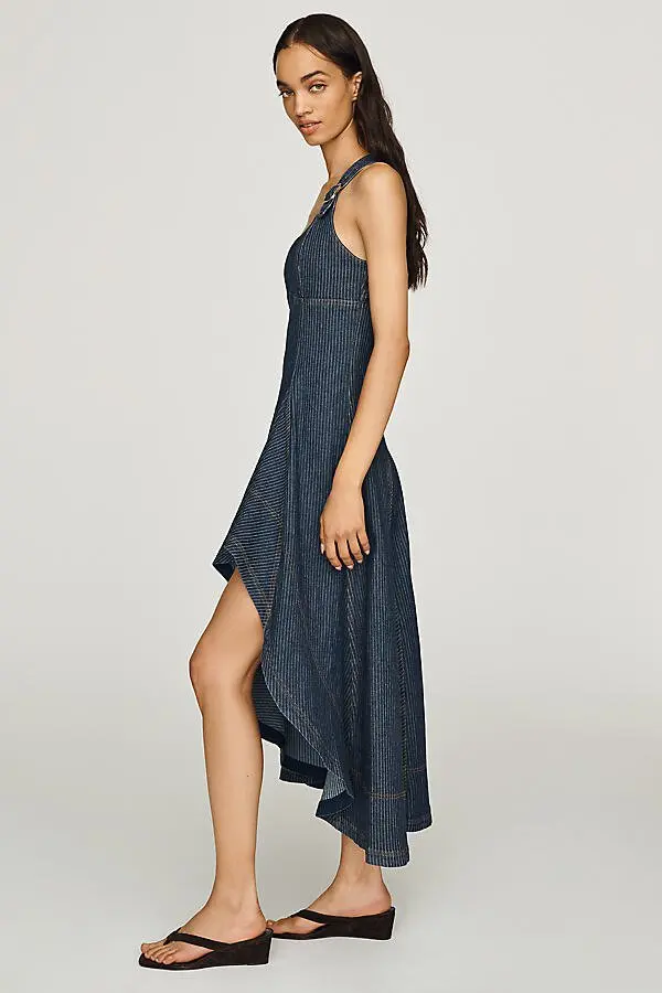 PILCRO Denim High-low Midi Dress