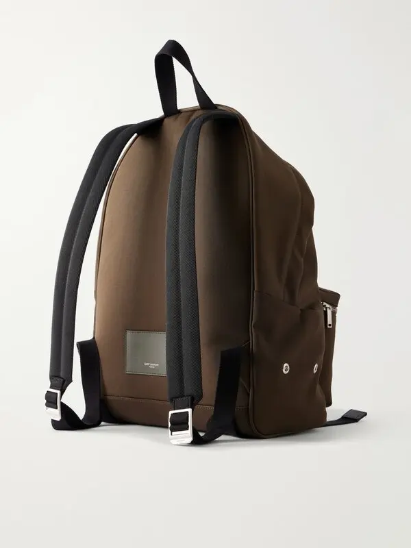 Saint Laurent City Leather-trimmed Twill Backpack