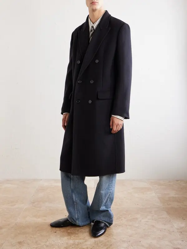 Saint Laurent Double-breasted Wool-blend Overcoat
