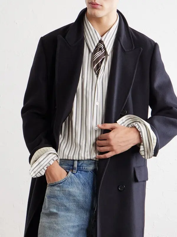 Saint Laurent Double-breasted Wool-blend Overcoat