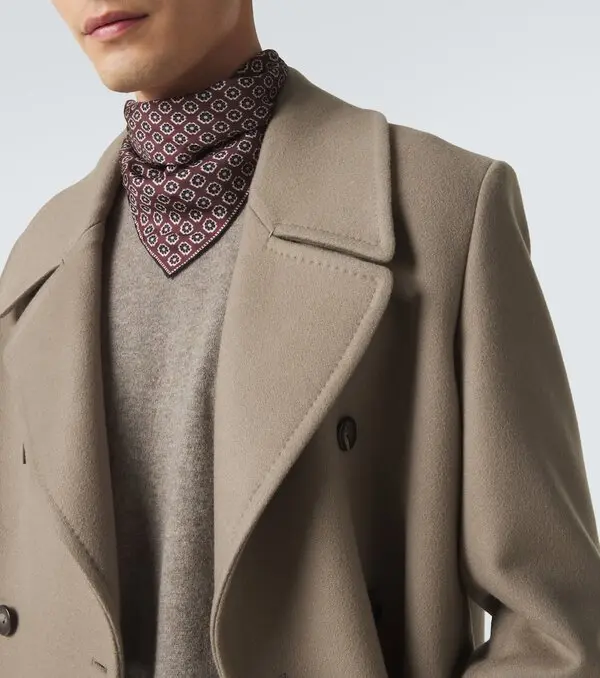 Agnona Printed Silk Twill Scarf - Brown
