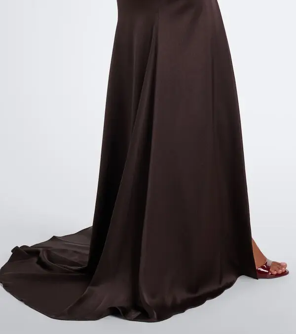 Alex Perry Off-shoulder Crêpe Satin Corset Gown
