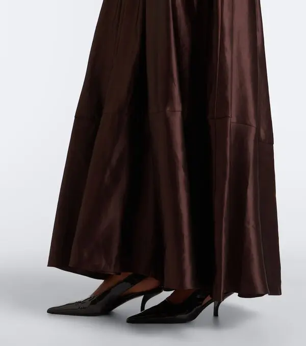 JOSEPH Nova Pleated Linen And Silk Maxi Dress