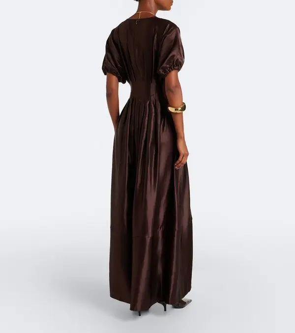 JOSEPH Nova Pleated Linen And Silk Maxi Dress