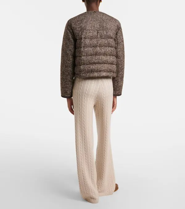 Agnona Cable-knit Cashmere Wide-leg Pants