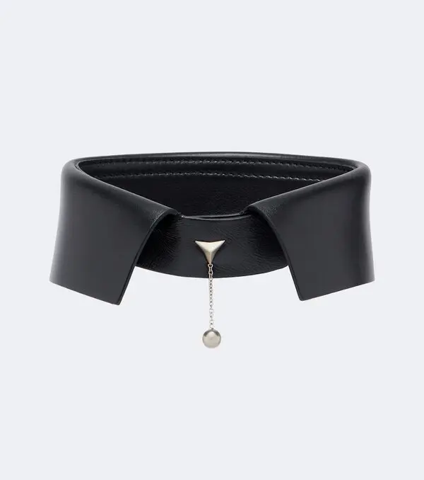 Fendi Embellished Leather Collar - Black