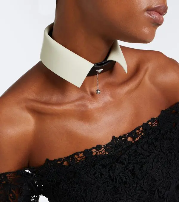 Fendi Embellished Leather Collar
