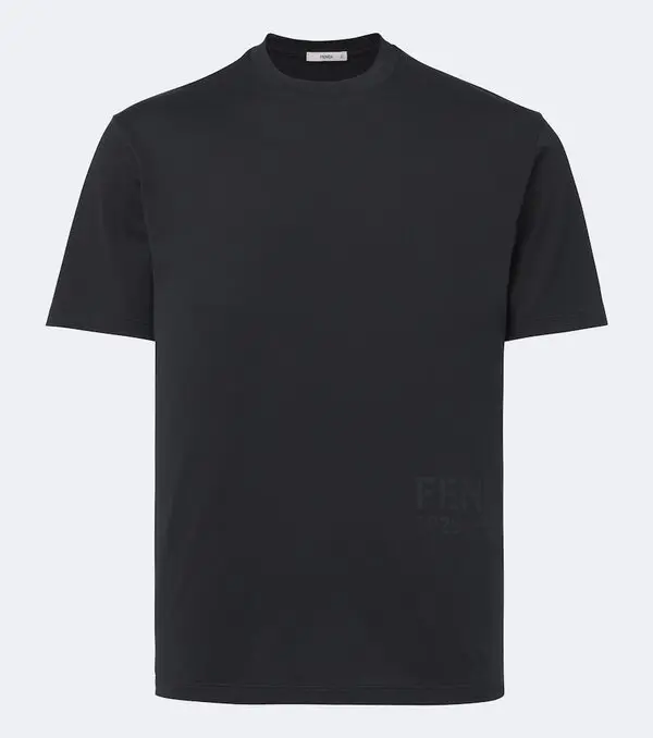 Fendi Logo Cotton Jersey T-shirt - Black