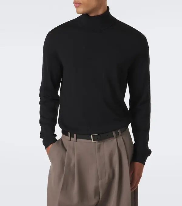 SLOWEAR Virgin Wool Turtleneck Sweater - Black