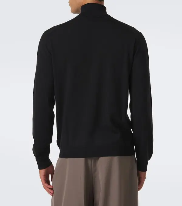SLOWEAR Virgin Wool Turtleneck Sweater - Black
