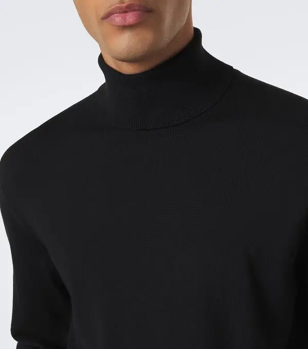 SLOWEAR Virgin Wool Turtleneck Sweater - Black