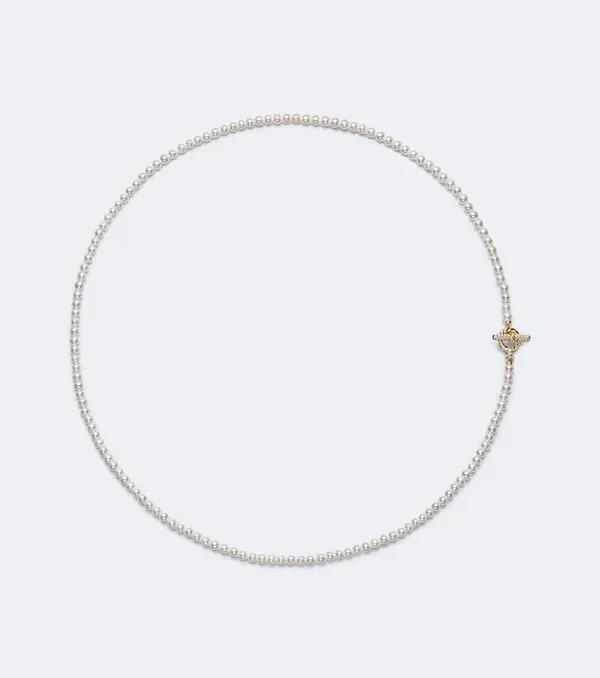 David Yurman 18kt Yellow Freshwater Pearl And Diamond Necklace - Gold