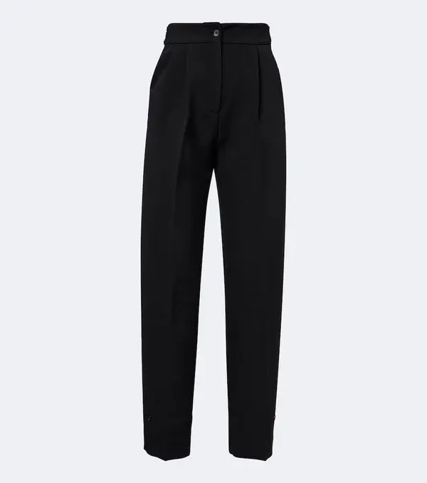 THE FRANKIE SHOP Doyer Pleated Wide-leg Pants - Black