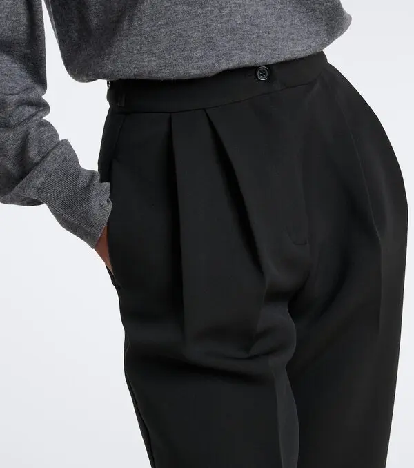 THE FRANKIE SHOP Doyer Pleated Wide-leg Pants - Black